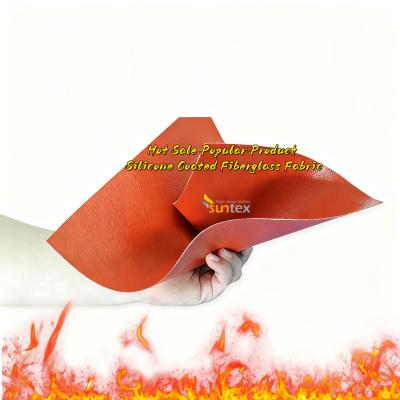 China Fireproof 850g/m2 Heat Resistant Silicone Coated Fiberglass Fabric High Silica Fiberglass Cloth for sale