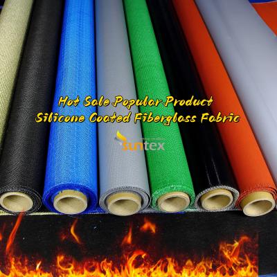 China Waterproof Fireproof Silicone Coated Fiberglass Fabric High Silica Fiberglass Cloth 850g/m2 for sale