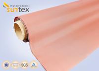 China 0.21mm Red PU Coated High Temperature Duct Cloth, Fire Retardant Fire Barrier Fabric for sale