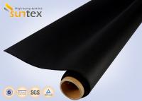 China 0.43mm PU Coated Fire Curtain Fabric Black For Air Distribution Ducts for sale