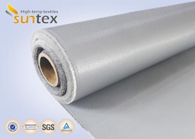 China 17 OZ Grey Welding Fabric Silicone Coated Fiberglass Cloth For Welding Curtains & Blankets for sale