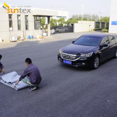 China Gray EV Car Fire Blanket with 550℃/1000℃ Thermal Resistance and Oxygen Deprivation for Emergency Use for sale