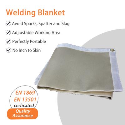 China Custom Size High Temperature Resistant Heavy Duty Fiberglass Welding Fire Blanket for sale