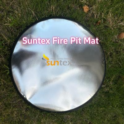 China 3 Layer Silicone Coated Fire Pit Mat 550C Heat Resistant with Customizable Sizes for Deck and Grass Protection for sale