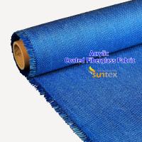 China Red 0.4mm Acrylic Coated Fiberglass Fabric with 550 Degree C Temperature Resistance for Welding Blankets for sale