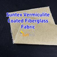 China 750℃ Temperature Resistance 1070gsm Heavy Weight Vermiculite Coated High Silica Fiberglass Fabric with Excellent Abrasion Resistance for Welding Blankets for sale