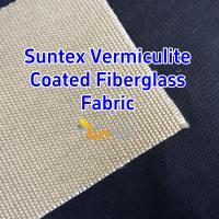 China 750℃ Temperature Resistance 1070gsm Heavy Weight Vermiculite Coated Fiberglass Fabric with Excellent Abrasion Resistance for sale