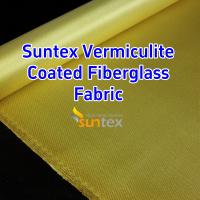 China 750℃ Temperature Resistance Vermiculite Coated Fiberglass Fabric with 1070gsm Heavy Weight and Excellent Abrasion Resistance for sale