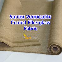 China Double-Sided Vermiculite Coated High Temperature Fiberglass Cloth with 750℃ Resistance and 1070gsm Heavy Weight for sale