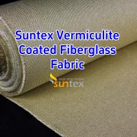 China 750℃ Temperature Resistance Vermiculite Coated Fiberglass Fabric with 1070gsm Heavy Weight and Excellent Abrasion Resistance for sale