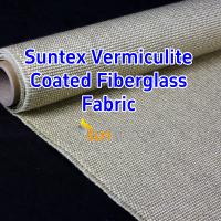 China Abrasion Resistant Vermiculite Coated Fiberglass Fabric with 750℃ Temperature Resistance and Double Sided Vermiculite Coating for Removable Insulation Cover for sale