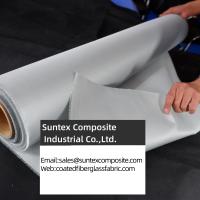China Heat Resistant Alkali Free Plain Woven Silicone Coated Fiberglass Fabric for Fireproof Curtains for sale