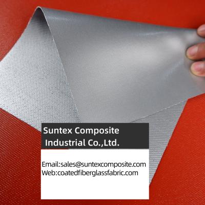 China Fireproof Silicone Coated Fiberglass Fabric with 550°C Heat Resistance and Two Side Silicone Coating for Smoke Curtains for sale