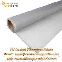 China High Temperature Resistance PU Coated Fiberglass Fabric with 550℃ Basic Fabric Temperature Resistance and Good Abrasion Resistance for Fireproof Curtains for sale