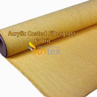 China Red 0.4mm Acrylic Coated Fiberglass Fabric with 550 Degree C Temperature Resistance for Welding Blanket for sale