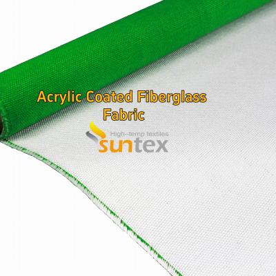 China Red 0.4mm Acrylic Coated Fiberglass Fabric with 550 Degree C Temperature Resistance for Welding Blankets for sale