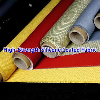 China 430gsm Double Side Coated Silicone Fiberglass Braided Cloth with Fire Resistance for Thermal Insulation for sale