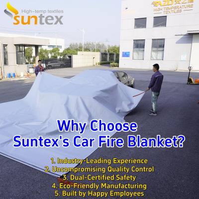 China 6x8 Gray EV Car Fire Blanket with 550℃/1000℃ Thermal Resistance and Oxygen Deprivation for Electric Vehicles for sale
