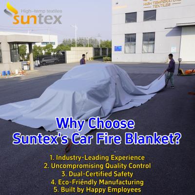 China Gray Color EV Car Fire Blanket with 550℃/1000℃ Thermal Resistance and Oxygen Deprivation for Emergency Fire Pit Mat for sale