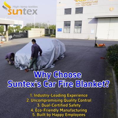 China 1200℃ Temperature Resistant EV Car Fire Blanket with Oxygen Deprivation and 550℃/1000℃ Thermal Resistance for sale