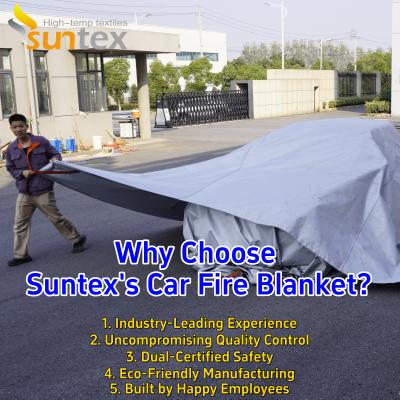 China EV Car Fire Blanket with 550℃/1000℃ Thermal Resistance and Oxygen Deprivation for Lithium-Ion Battery Safety for sale