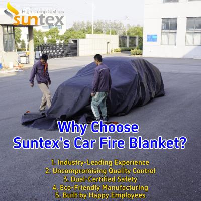 China 1200° C High Temperature Resistance Fiberglass EV Car Fire Blanket Stops EV Fires in 30 Seconds for sale