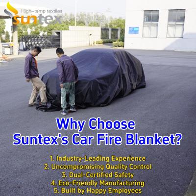 China Gray EV Car Fire Blanket with 550℃/1000℃ Thermal Resistance for Oxygen Deprivation Fire Safety for sale