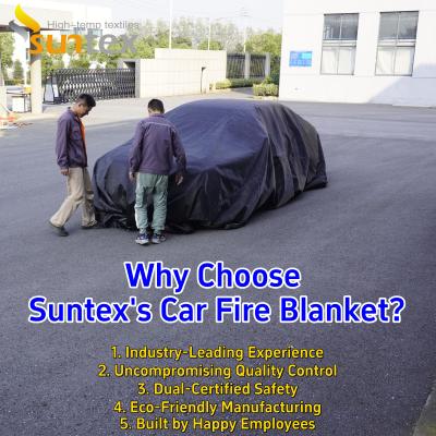 China 550℃/1000℃ Thermal Resistance Gray EV Car Fire Blanket with Oxygen Deprivation for Fire Pit Mat for sale