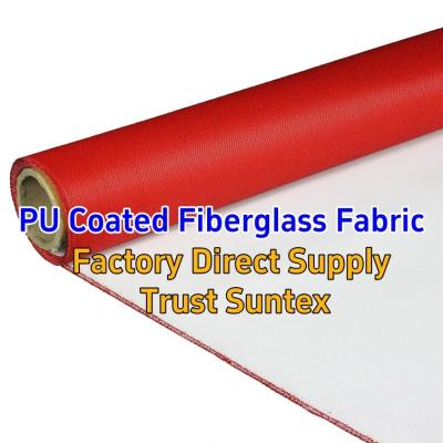 China 460 g/sqm 0.41 mm M0 Fire Resistant PU Coated Fiberglass Fabric for Fireproof Blankets for sale