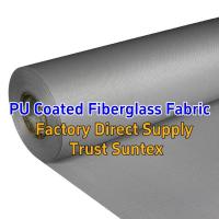 China 460 g/sqm 0.41 mm PU Coated Fiberglass Fabric with 1.5m/1.55m Width for High Temperature Thermal Insulation for sale