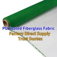 China Industrial 460 g/sqm 0.41 mm Flame Retardant M0 Certified PU Coated Fiberglass Fabric for sale