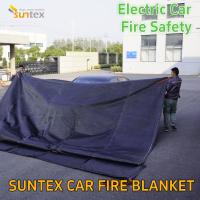 China OEM Durable Fiberglass Fire Escape Blanket for EV Cars 550C Heat Resistant Silicone Coated for sale