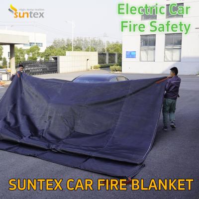 China OEM Durable Fiberglass Fire Escape Blanket for EV Cars 550C Heat Resistant Silicone Coated for sale