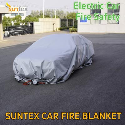 China Large Size Silicone Coated Fire Blanket Fire Resistant Fiberglass Car Fire Blanket for sale