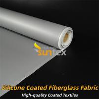 China Industrial Grade Double Sided Grey Color Silicone Coated Fiberglass Fabric 400 g/sqm for Fire Retardant and Insulation for sale