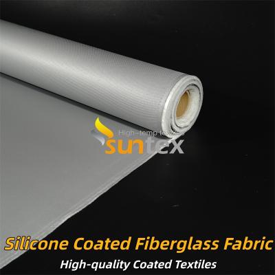 China Industrial Grade Double Sided Grey Color Silicone Coated Fiberglass Fabric 400 g/sqm for Fire Retardant and Insulation for sale