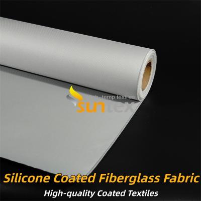 China Durable Double Sided Grey Color Silicone Coated Fiberglass Fabric with Temperature Resistance -50°C to 500°C for Industrial Insulation and Fire Retardant Applications for sale