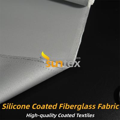 China Durable Grey Color Silicone Coated Fiberglass Fabric Double Sided Fire Resistant Fabric Designed for Industrial Insulation for sale