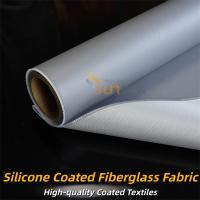 China Durable Grey Color Silicone Coated Fiberglass Fabric Double Sided Fire Resistant Fabric Designed for Industrial Insulation for sale
