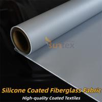 China Durable Fire Retardant Silicone Coated Fiberglass Fabric Double Sided Grey Color Curtain Material for Thermal Insulation Applications for sale