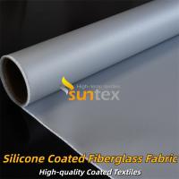 China Durable Fire Retardant Silicone Coated Fiberglass Fabric Double Sided Grey Color Curtain Material for Thermal Insulation Applications for sale