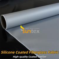 China Durable Fire Retardant Silicone Coated Fiberglass Fabric Double Sided Grey Color Curtain Material for Thermal Insulation Applications for sale