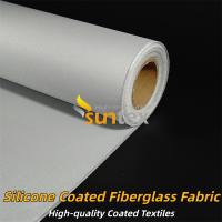 China Durable Fire Retardant Silicone Coated Fiberglass Fabric Double Sided Grey Color Curtain Material for Thermal Insulation Applications for sale