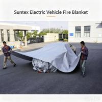 China 6*8M,6*9M Grey Electric Vehicle Fire Blanket, Heat Resistant Fiberglass for sale