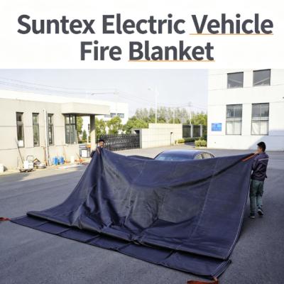 China EV Car Fire Blanket Gray 550℃ Thermal Resistance  Grey Electric Vehicle Fire Blanket, Heat Resistant Fiberglass for sale