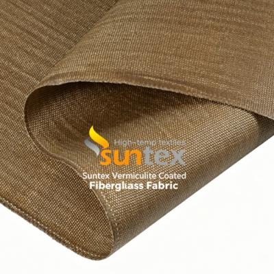 China High Temperature Resistant Fabrics Vermiculite Coated Fiberglass Fabric For Expansion Joints for sale