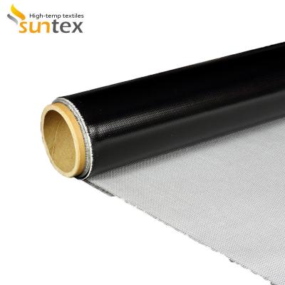 China Black Silicone Fiberglass Fabric with One Side Coating for sale
