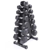 China Rubber Coated Hexagonal Pure Steel Dumbbells Gym Cast Iron Rubber Coated Dumbbells for sale