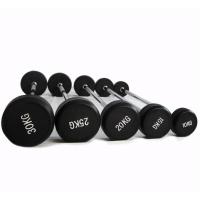 China Fixed Rubber Coated Barbell Long Bar Barbell Curved Bar Barbell Integrated Straight Bar for sale