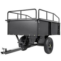 China Steel Structure Lawn Tractor Tiller Trailer Garden Dump Truck Steel ATV Dump Truck Steel ATV Trailer  Heavy Duty Trailer  Garden Trailer  Quick Release Buckle for sale